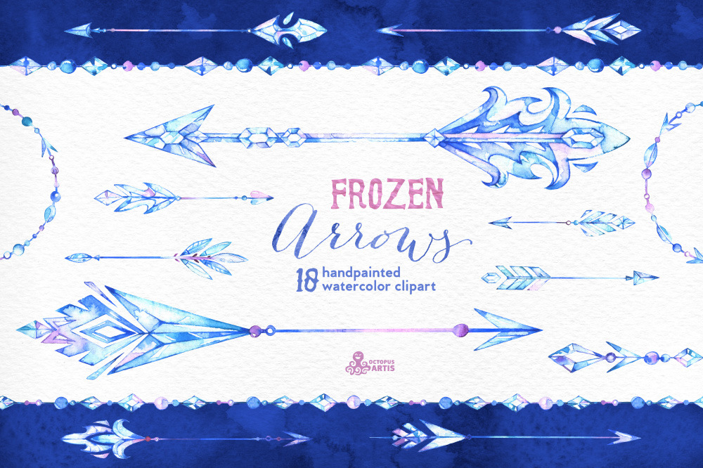 Frozen Arrows. Watercolor collection, an Object Graphic by OctopusArtis