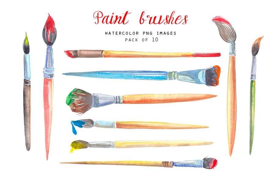 Paint brushes clipart set, an Illustration by YesFoxy | Creative Market