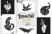 Linocut studio, art collection, a Decorative Illustration by Marish ...