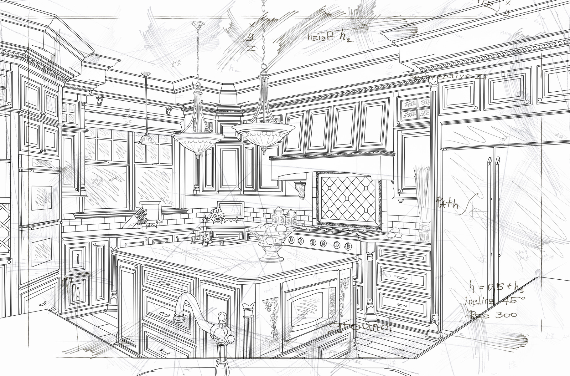 Custom Kitchen Design Drawing, a Photo by Andy Dean Photography ...