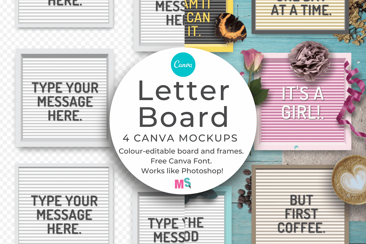 Letter Board Mockup for Canva
