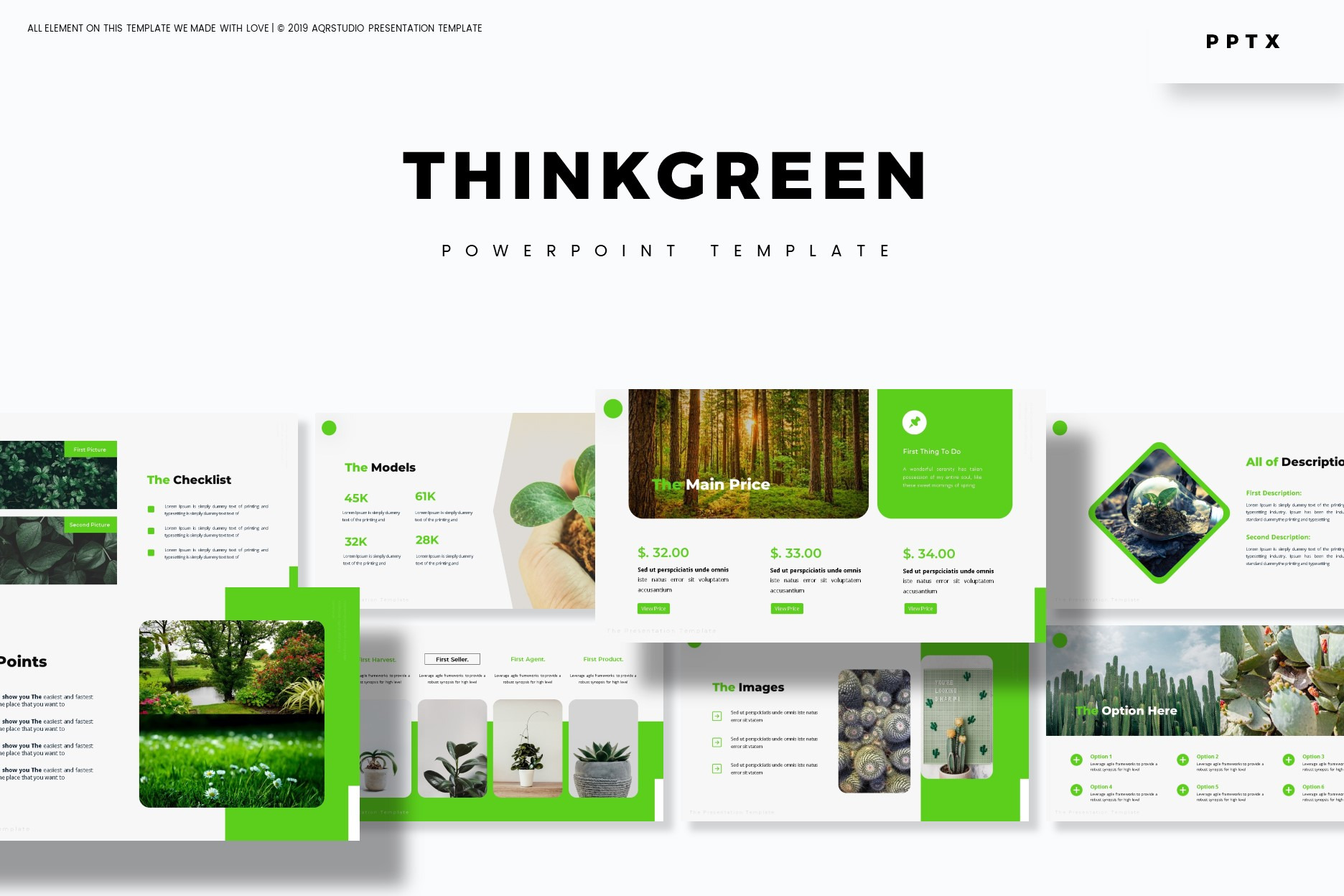 Think Green - Powerpoint Template, a Presentation Template by AQR Studio