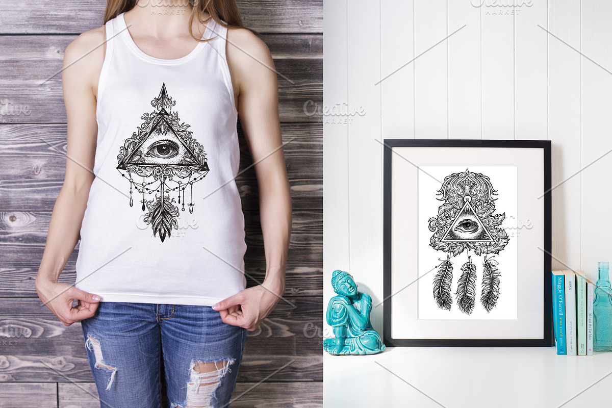 Esoteric set of lineart illustration, an Illustration by Astarta