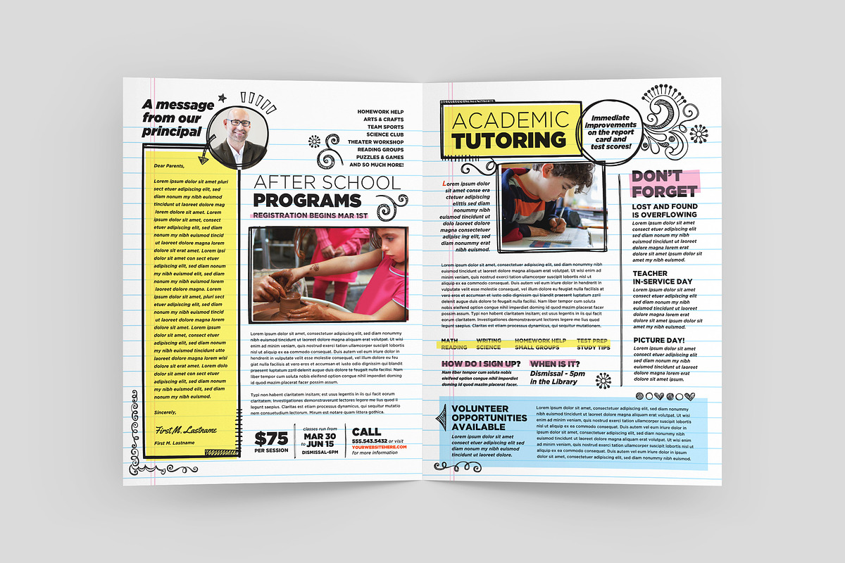 Elementary School Newsletter Template