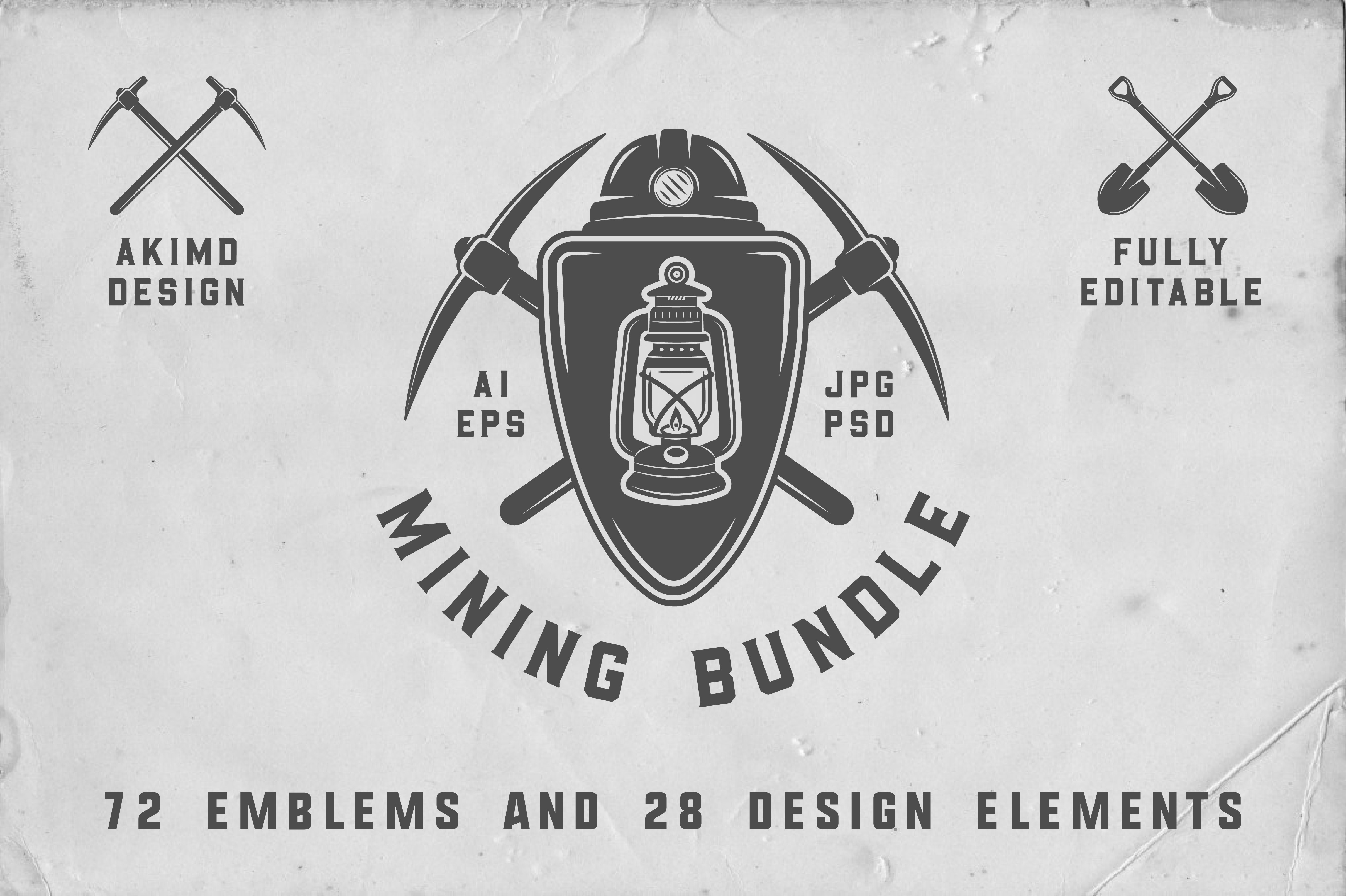 Mining Emblems Bundle, a Branding & Logo Template by AkimD