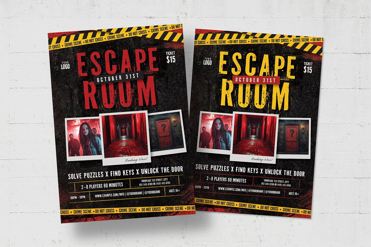 Escape Room Flyer Template, a Flyer Template by BrandPacks