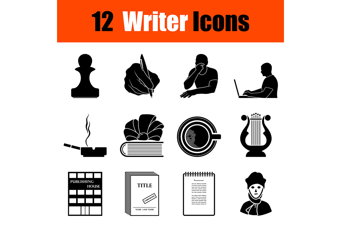 Set of writer icons, an Icon by Pavel Vectors