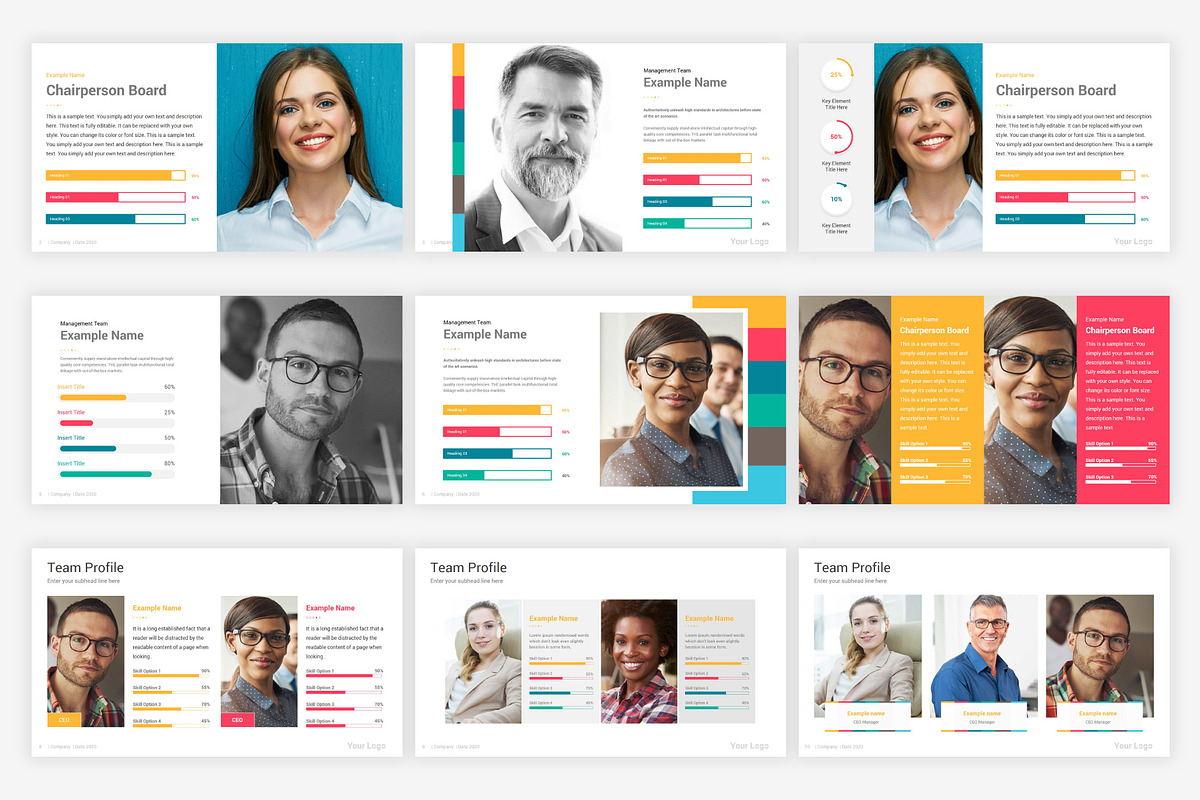 Team Profile PowerPoint Slides, a Presentation Template by SlideOne
