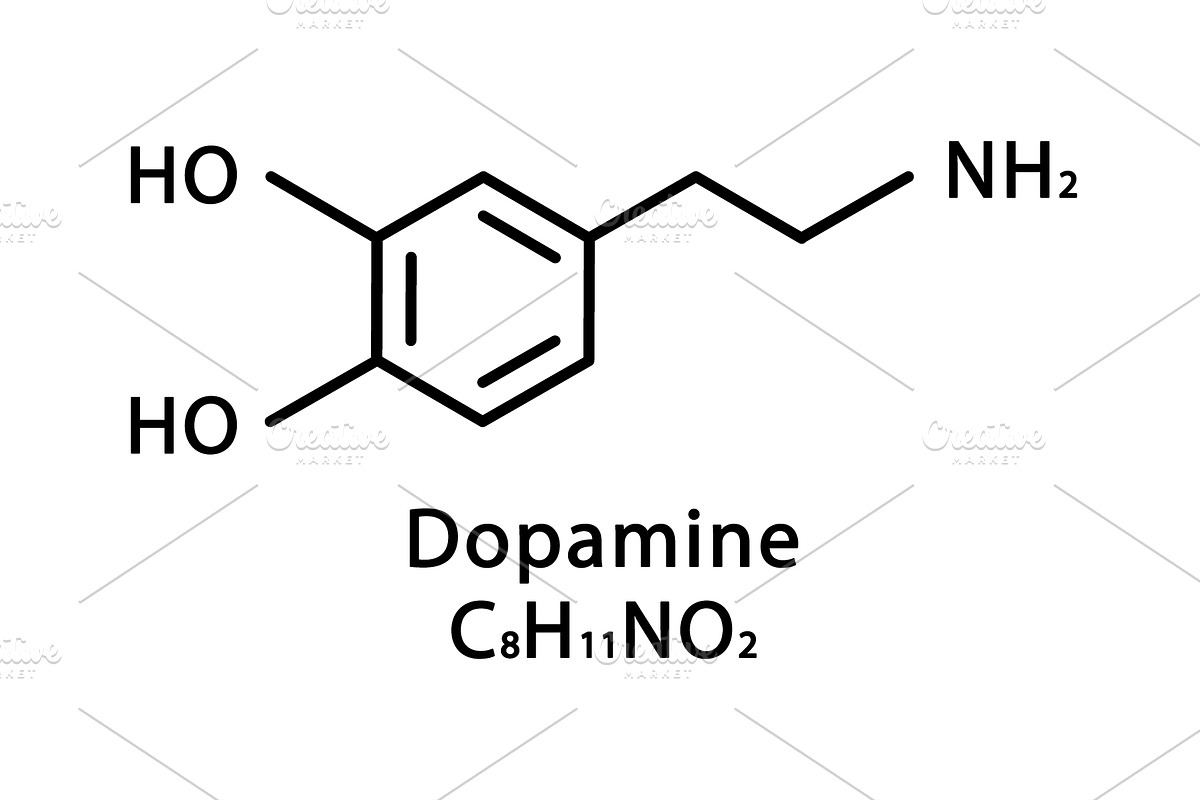Dopamine molecular structure, an Education Illustration by GraphiShop ...