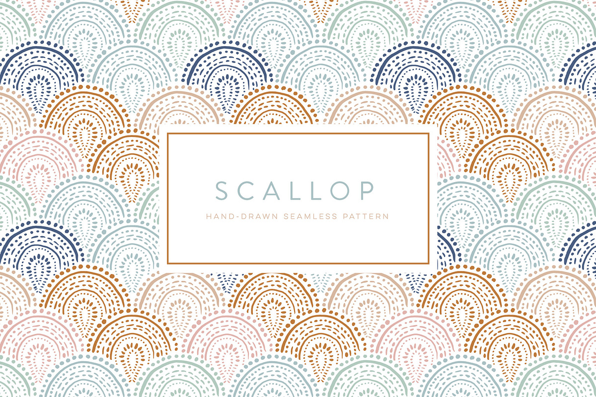 Scallop Seamless Pattern, a Pattern Graphic by MontgomeryFest