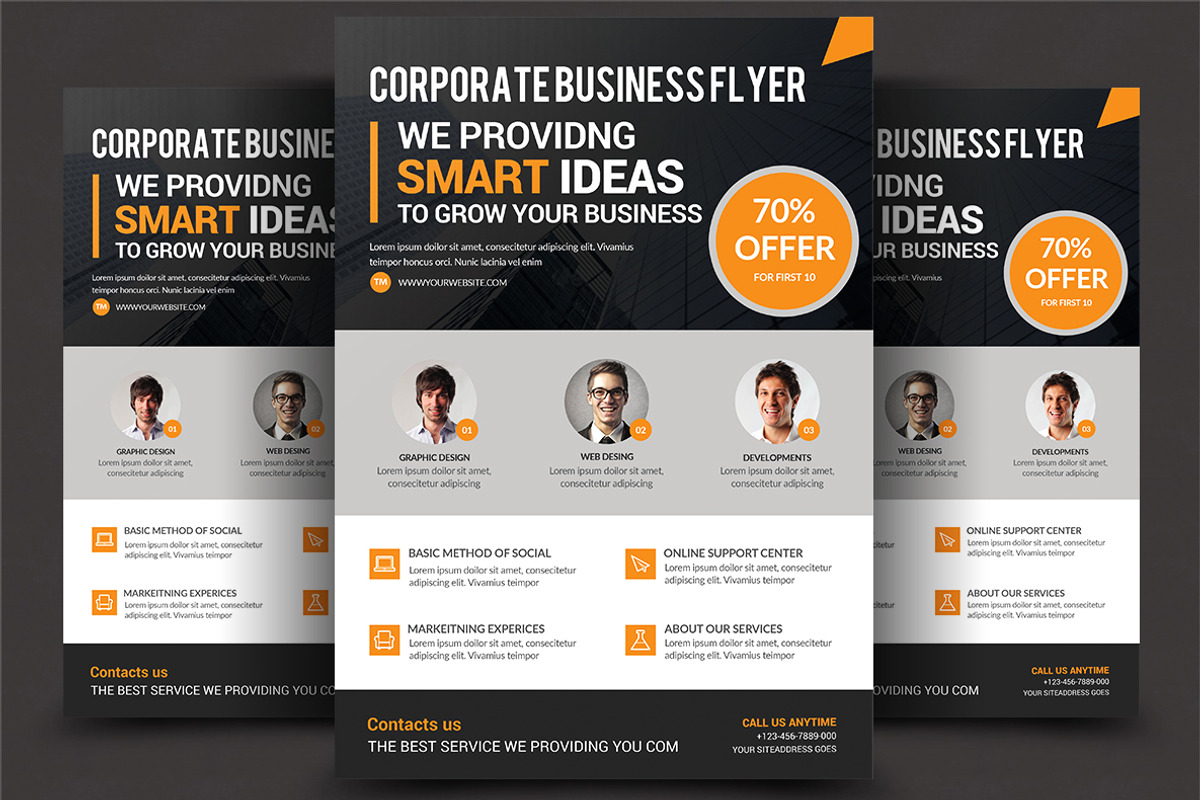 Website Design Agency Flyer, a Flyer Template by AfzaalGraphics