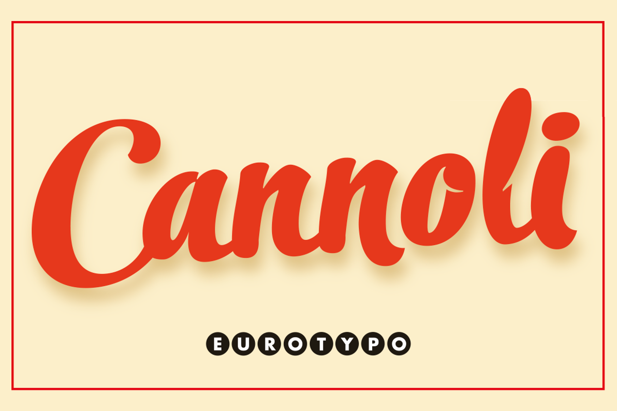Cannoli, a Script Font by Eurotypo