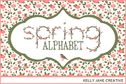 Spring Blossoms Alphabet Vector | Illustrations ~ Creative Market