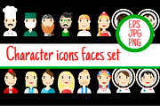 4 Icon set people faces | Icons ~ Creative Market