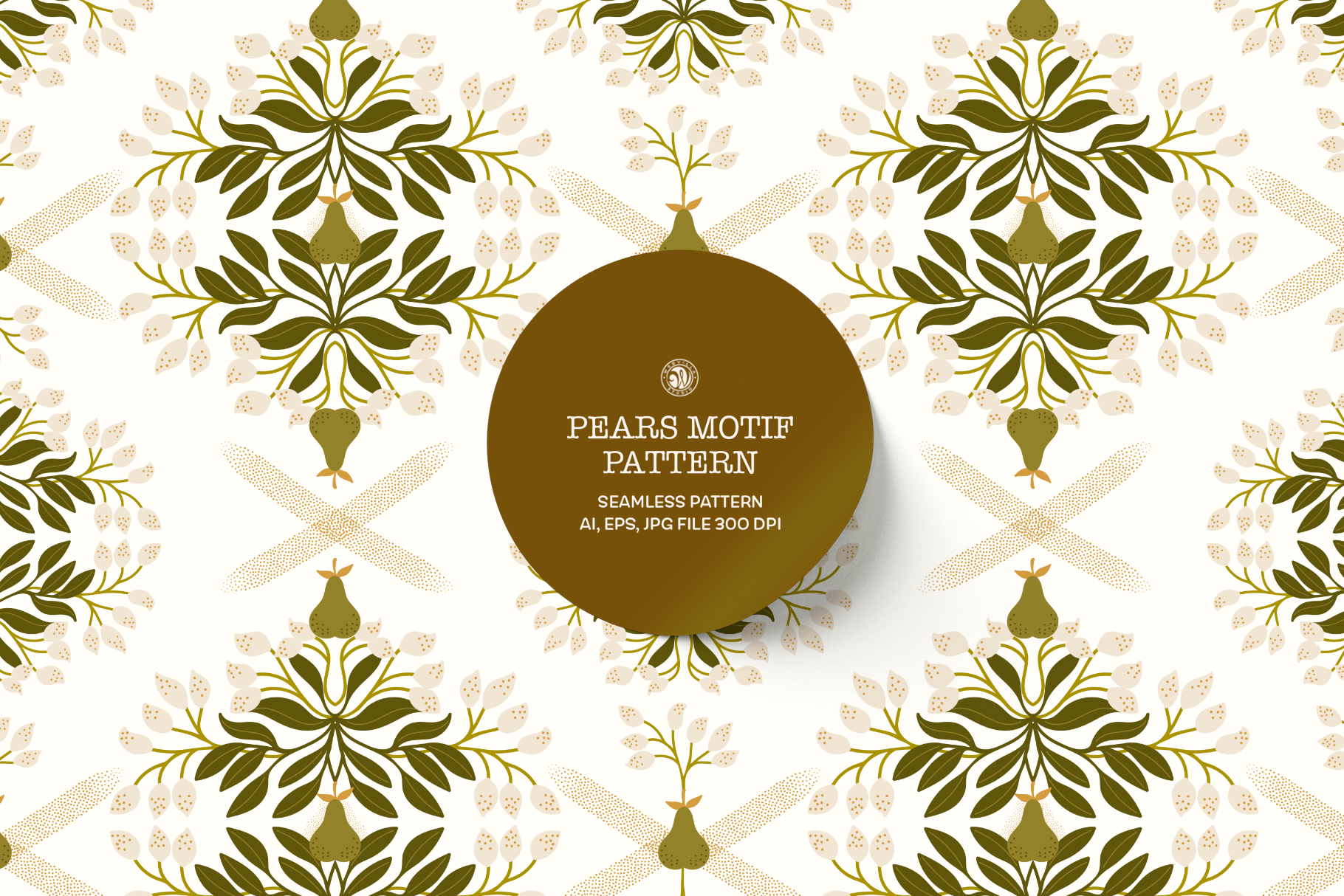 Pears Vector Motif Pattern, a Pattern Graphic by Webvilla Studio ...