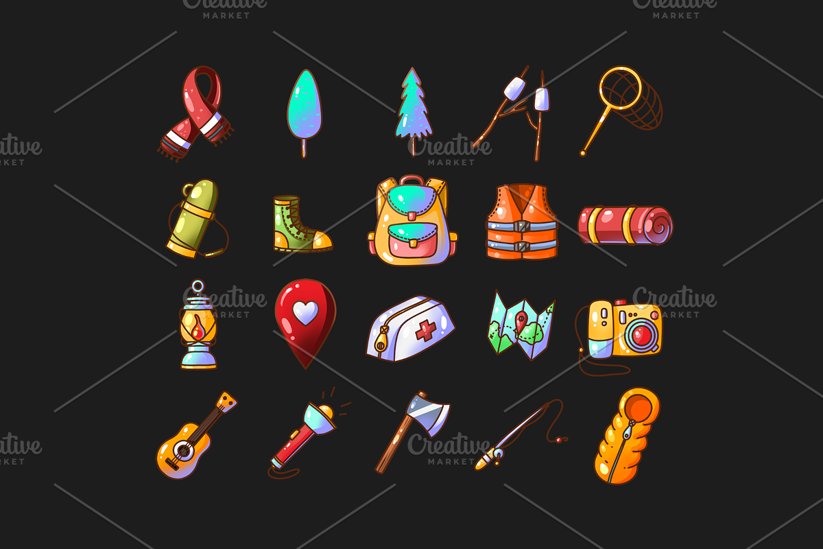 Camping Element Illustration Clipart