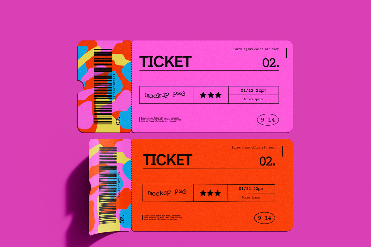 Tickets Pass Mockup, a Print Template by Mego-studio