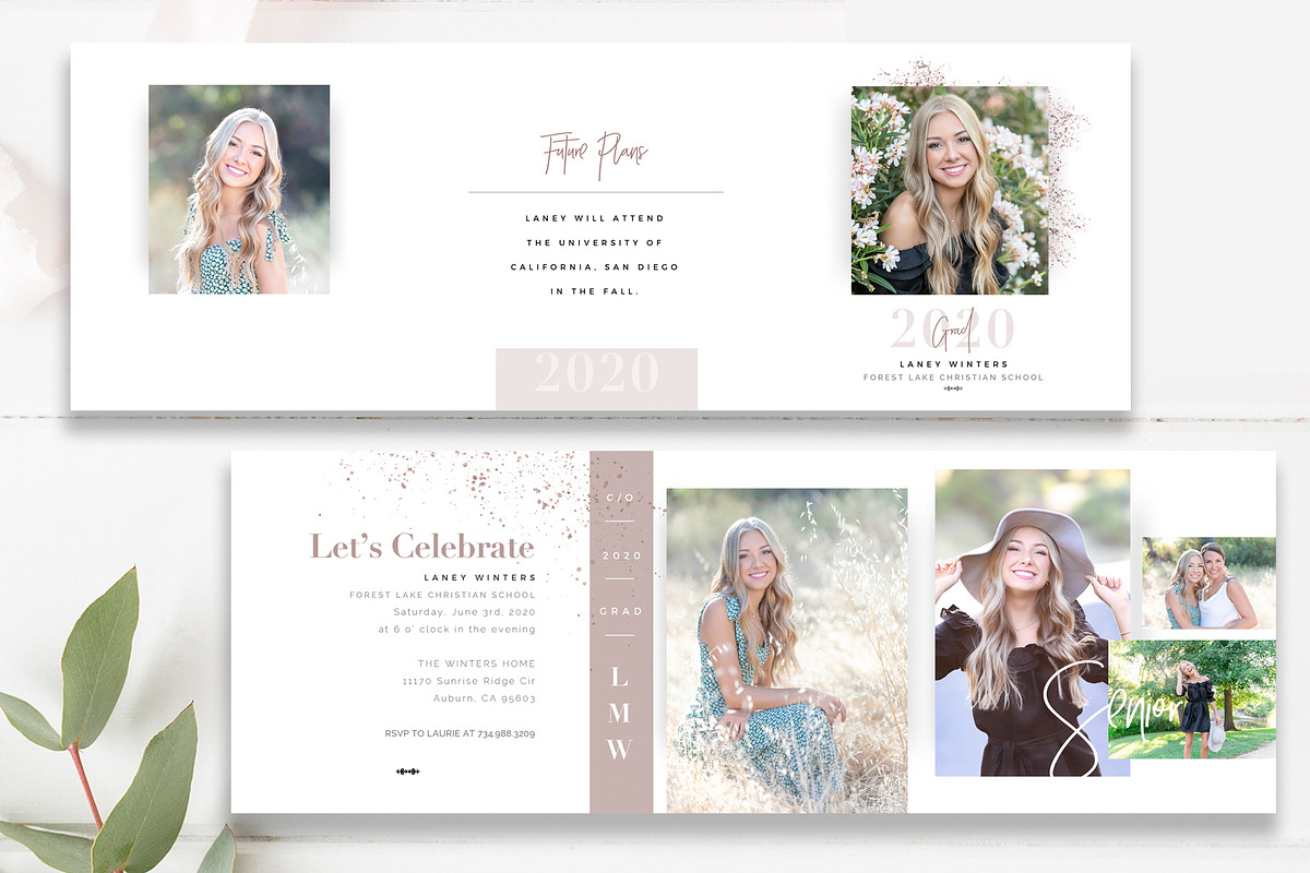 Trifold Graduation Card Rose Gold, a Templates & Theme by By Stephanie ...