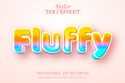 Fluffy text effect cartoon editable, a Brushes & More by designvectx
