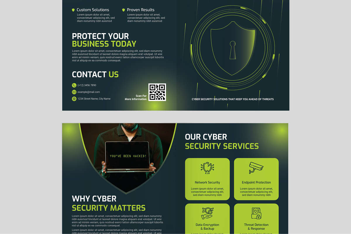 Cyber Security Bifold Brochure, a Brochure Template by Annora Studio
