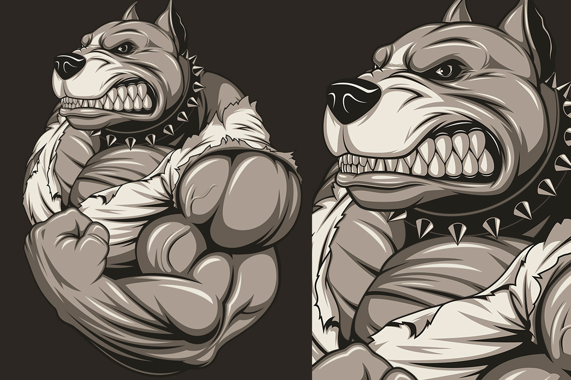Strong ferocious dog, an Animal Illustration by Mark2000