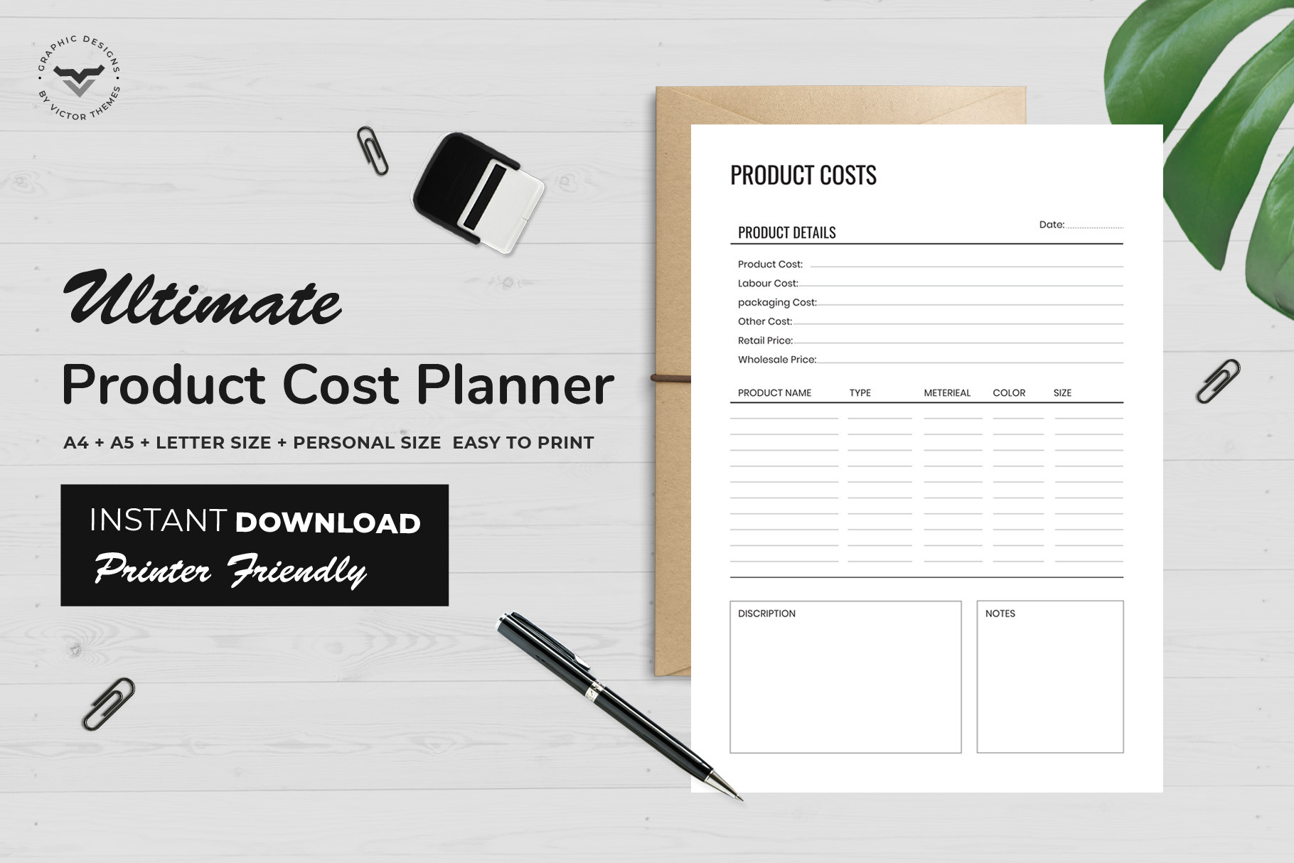 Ultimate Project Cost Planner, a Stationery Template by VictorThemes