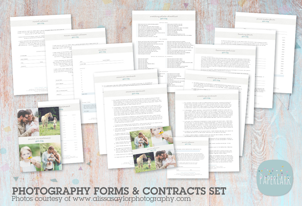 NG018 Photography Contracts & Forms, a Stationery Template by Paper Lark