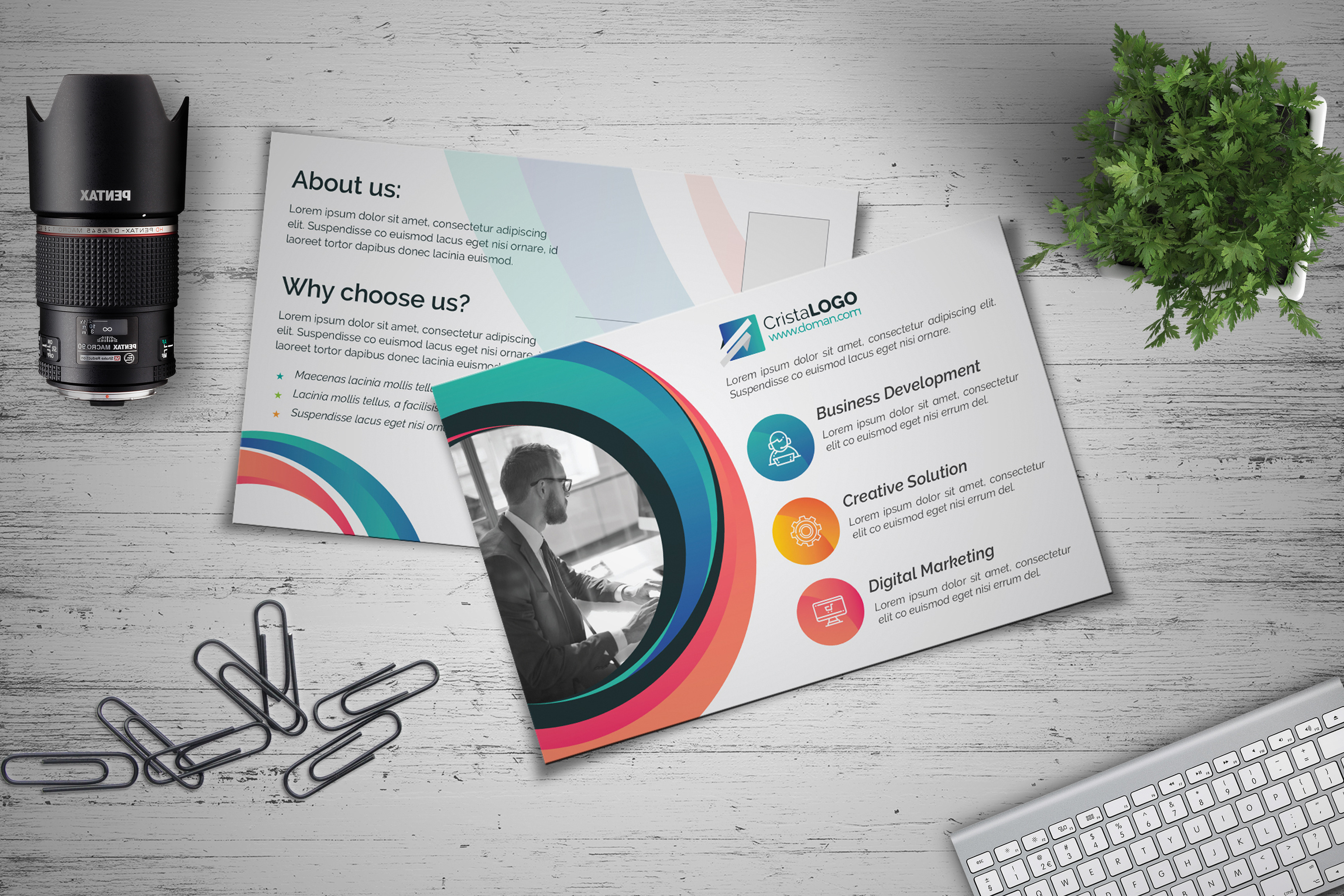 Clean Post-Card Template | Card Templates ~ Creative Market