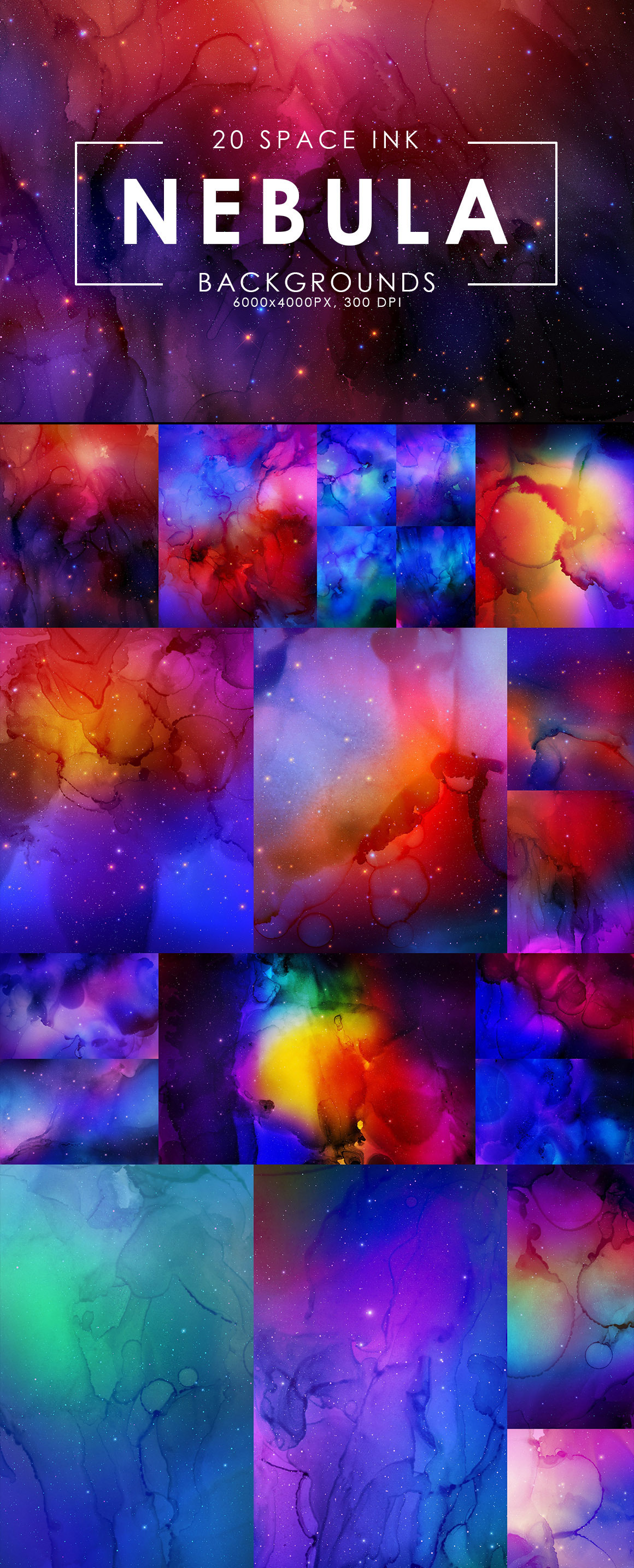 Nebula Ink Backgrounds, a Texture Graphic by ArtistMef