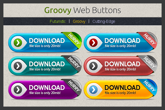 Groovy Web Buttons, a Templates & Theme by Creativenauts
