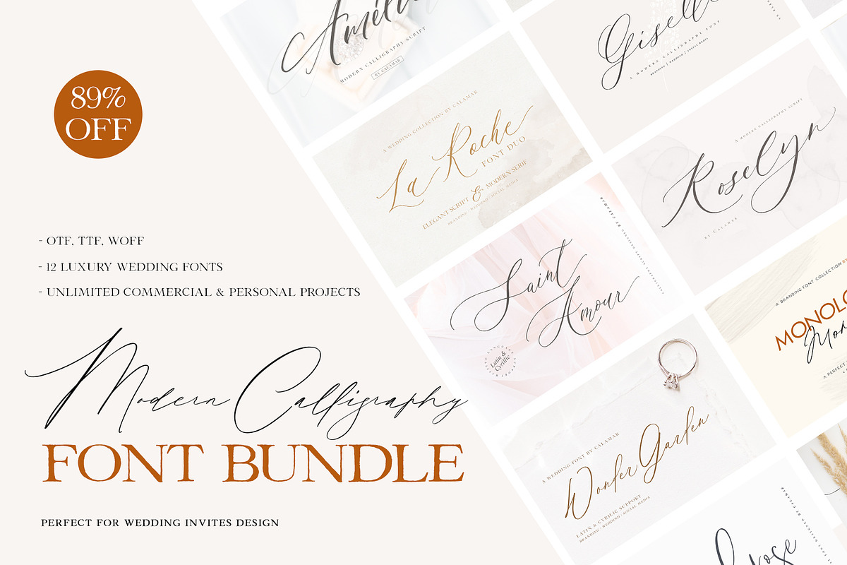 Modern Calligraphy Font Bundle, a Script Font by Calamar Studio
