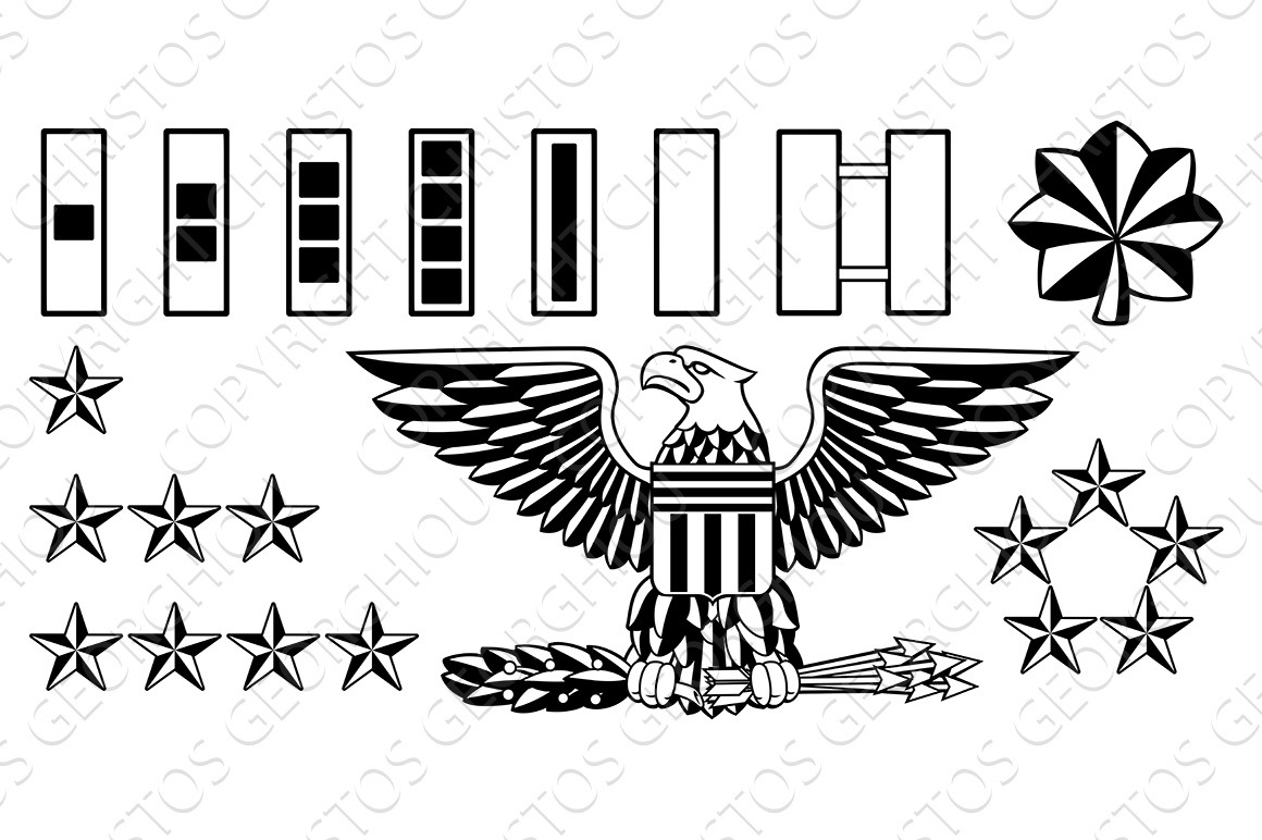 Military Army Officer Rank Insignia, a Work Illustration by Christos ...