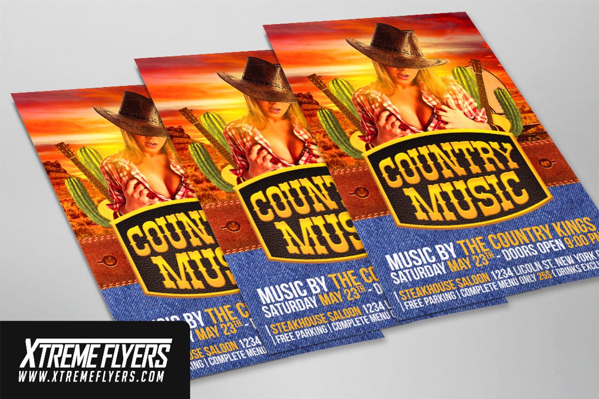 Country Music Flyer Template, a Flyer Template by XtremeFlyers