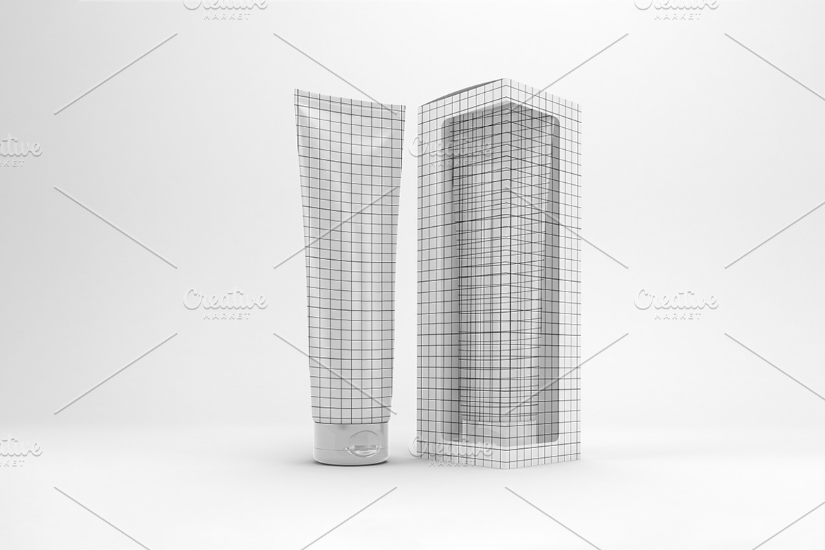 Cream Tube Mockup, a Packaging Mockup by Qaleb Studio