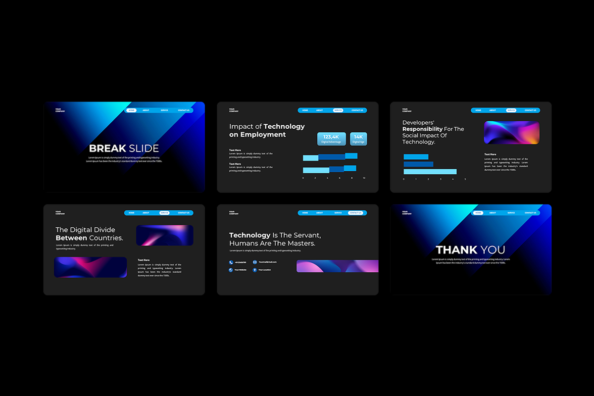 Technology - PowerPoint Template, a Presentation Template by Iqsiart Studio