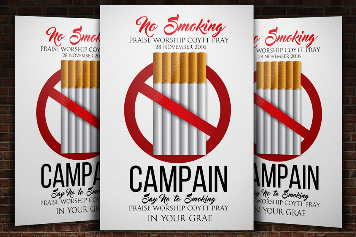 No Smoking Awareness Flyers, a Flyer Template by Psd Templates