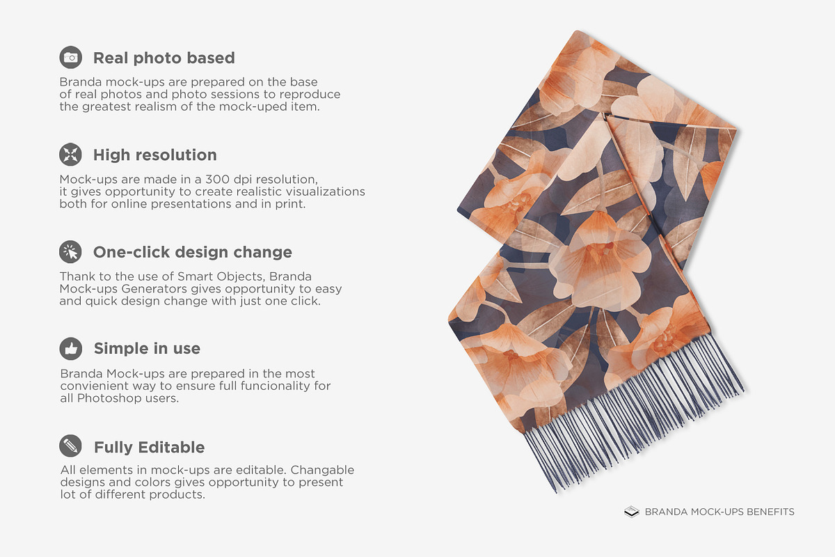 Silky Scarf Mock-up, an Apparel Mockup by Branda Keeps