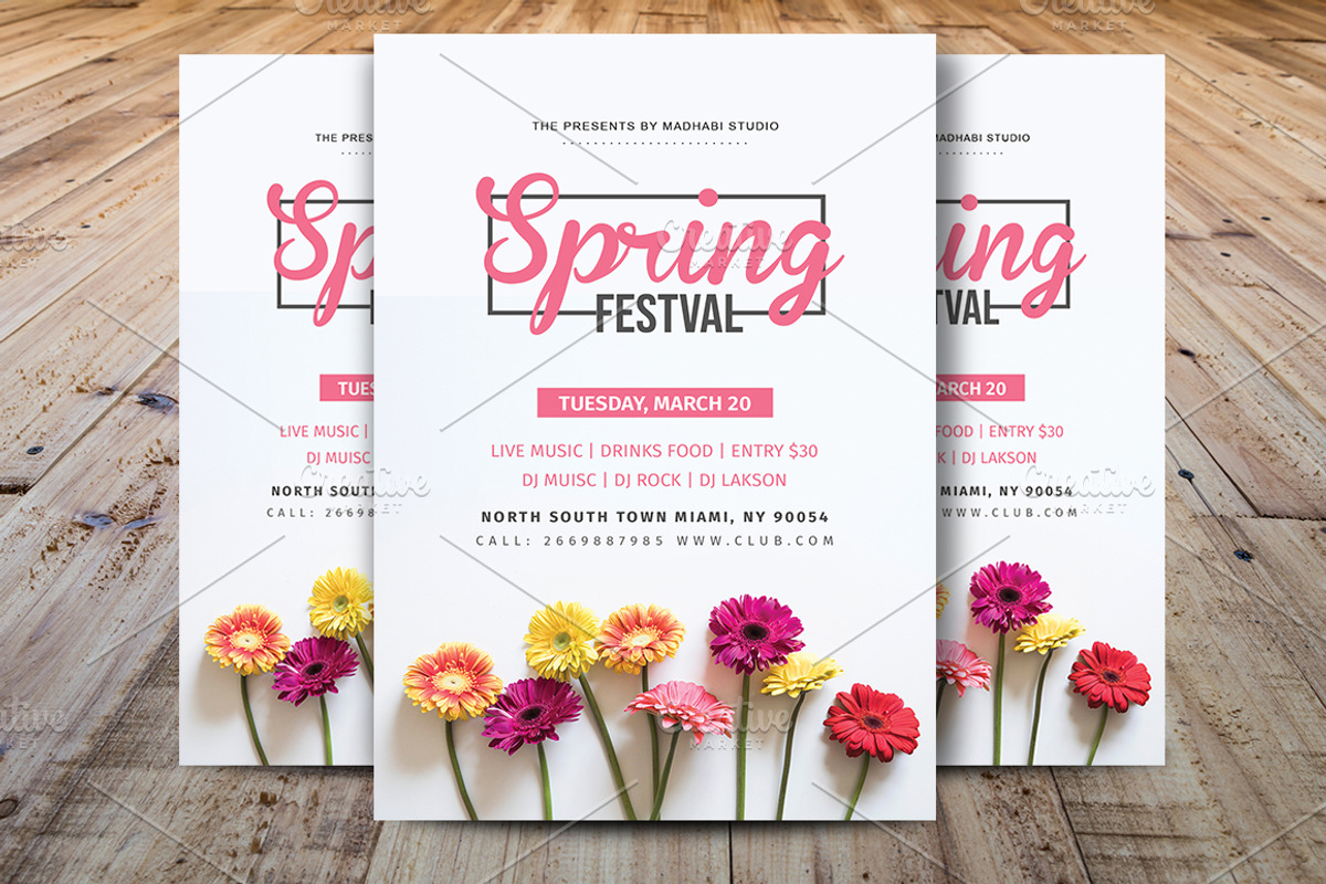 Spring Festival Flyer, a Flyer Template by Madhabi Studio