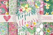 Watercolor tropical digital paper | Graphic Patterns ~ Creative Market