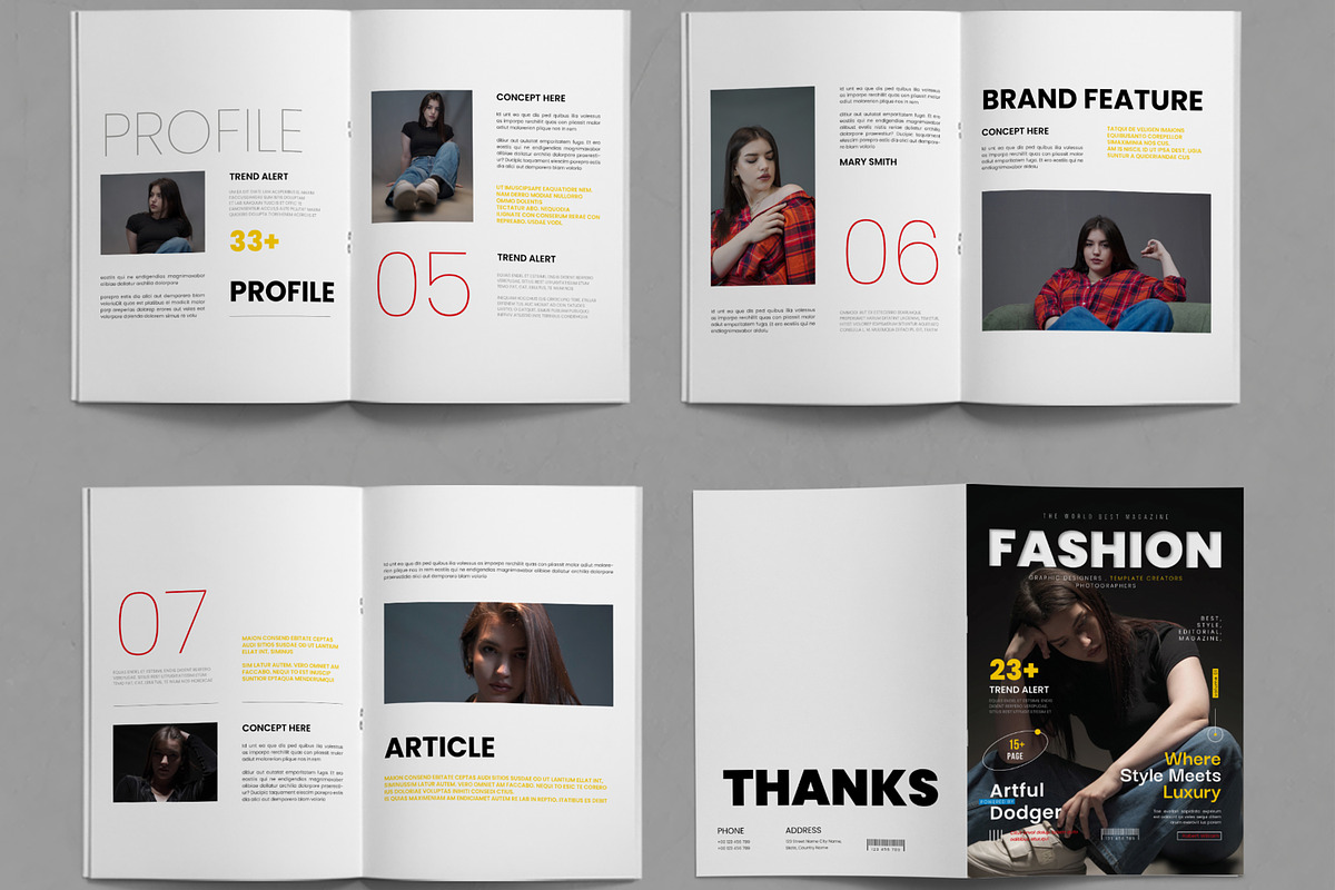 Trendy Fashion Magazine Template