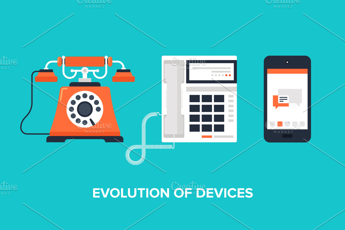 Evolution of devices, a Technology Illustration by Maxim_Basinski