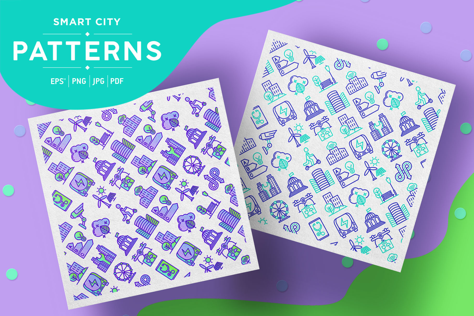 Smart City Patterns Collection, a Pattern Graphic by Alex Blogoodf