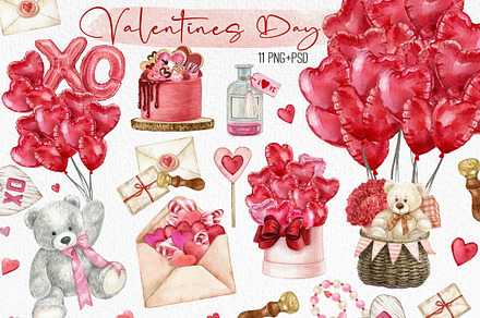 Kawaii Valentines Day Clipart | Illustrations ~ Creative Market