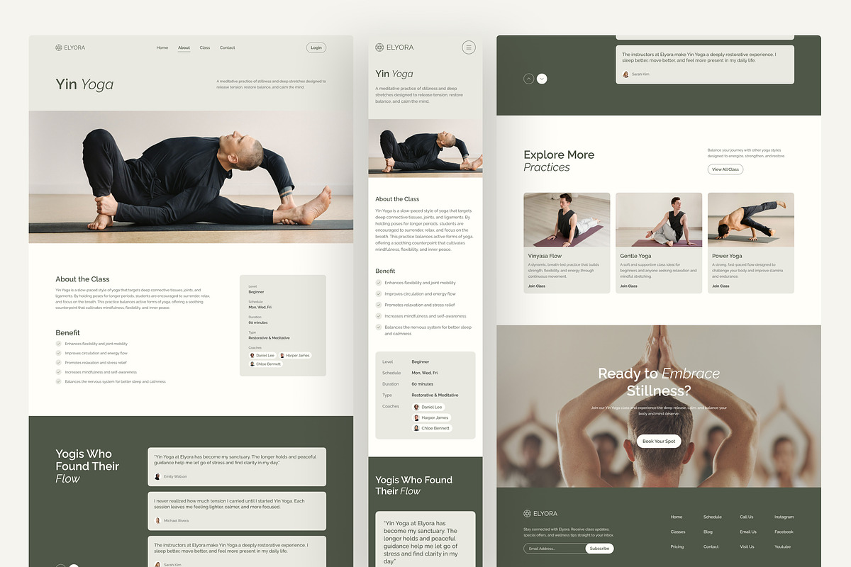 Yoga Studio Website UI Figma, an UI Kit Template by peterdraw