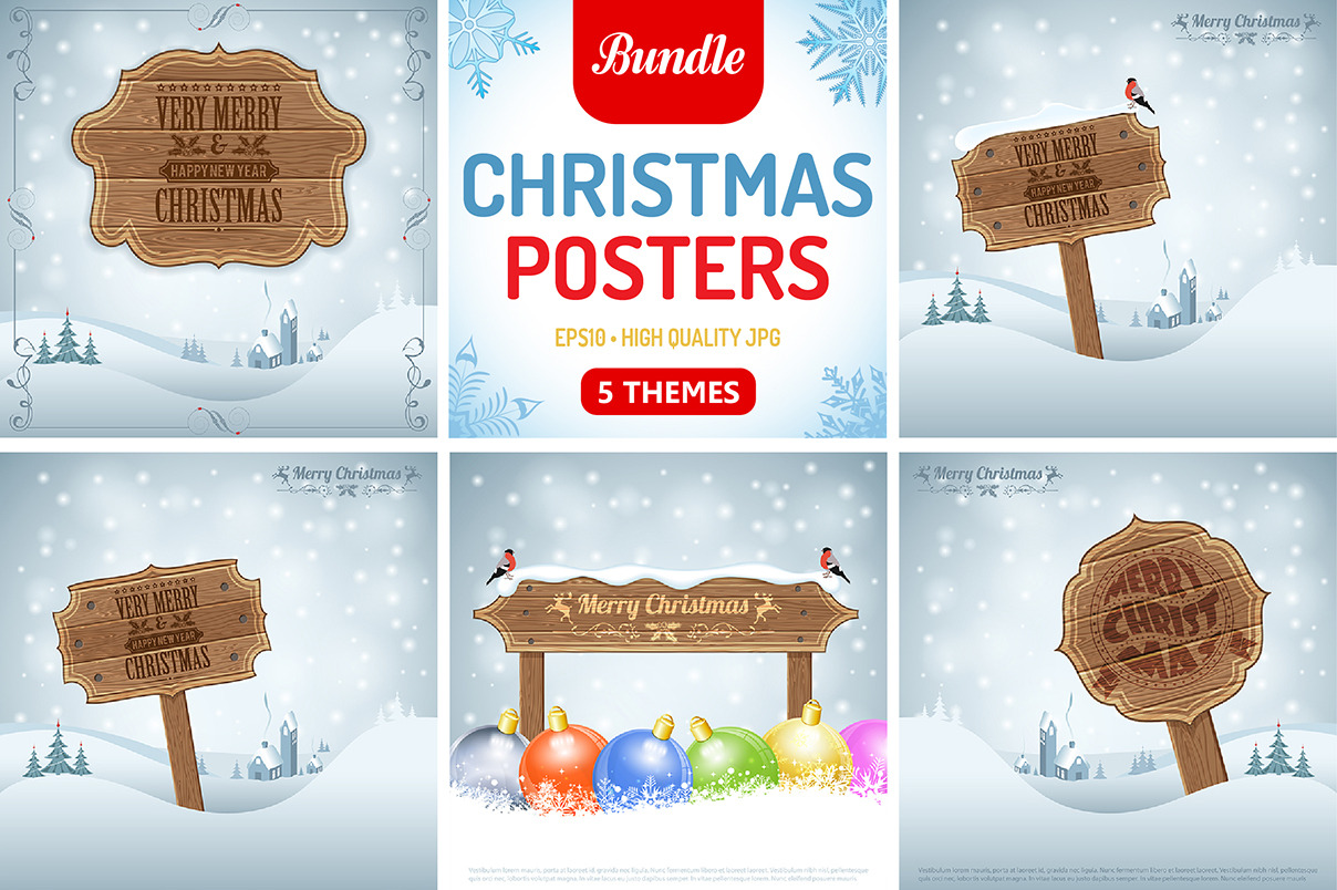 Christmas Posters, a Decorative Illustration by TAlex