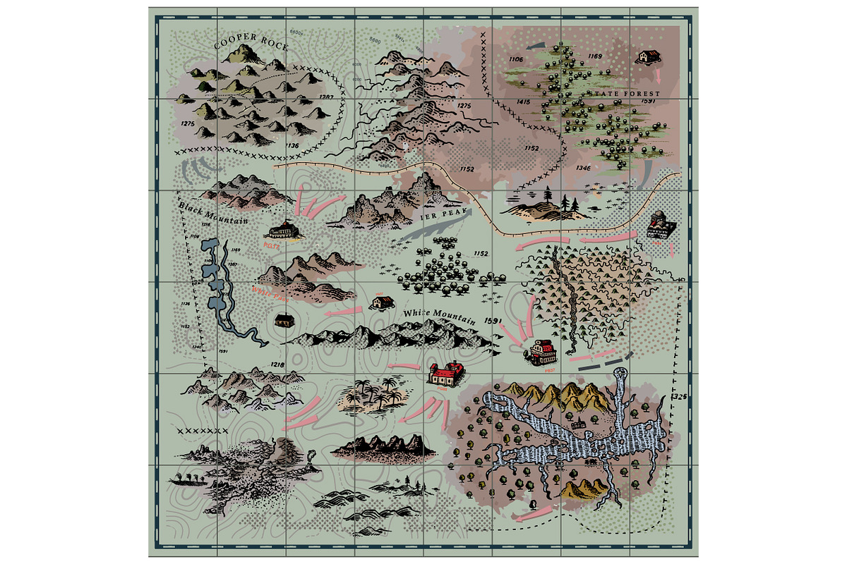 Antique Maps Vector Bundle, an Illustration by Vector Clash