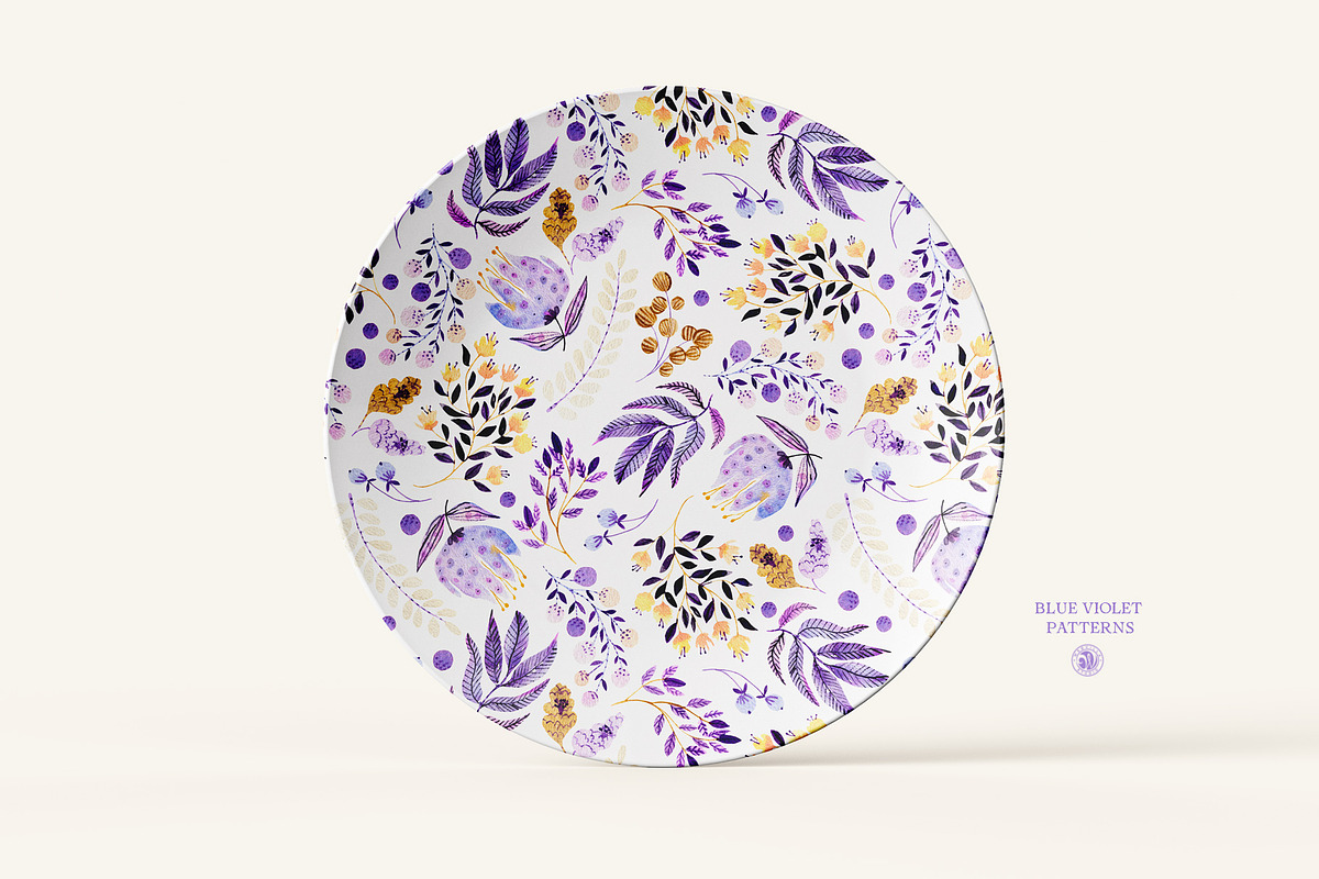 Blue Violet Patterns, a Pattern Graphic by Webvilla Studio