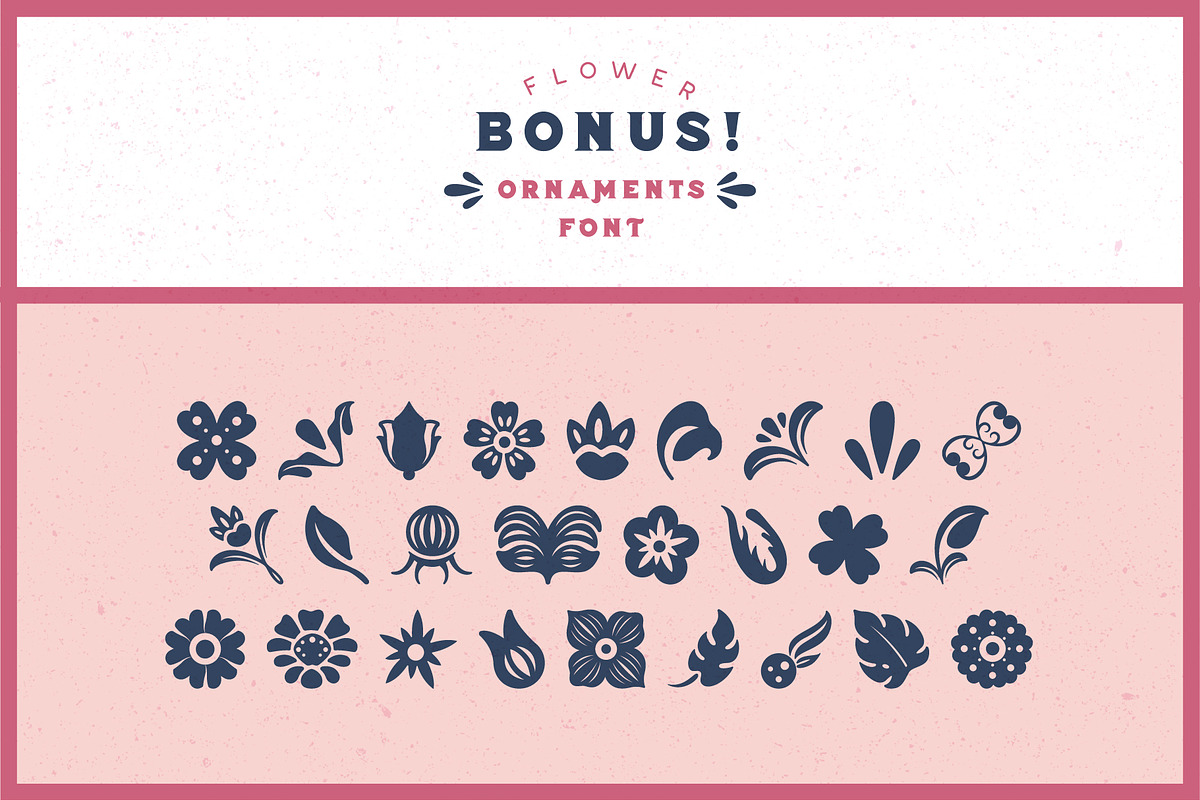 Flor Layered Font + Extras, a Font by Shoutbam
