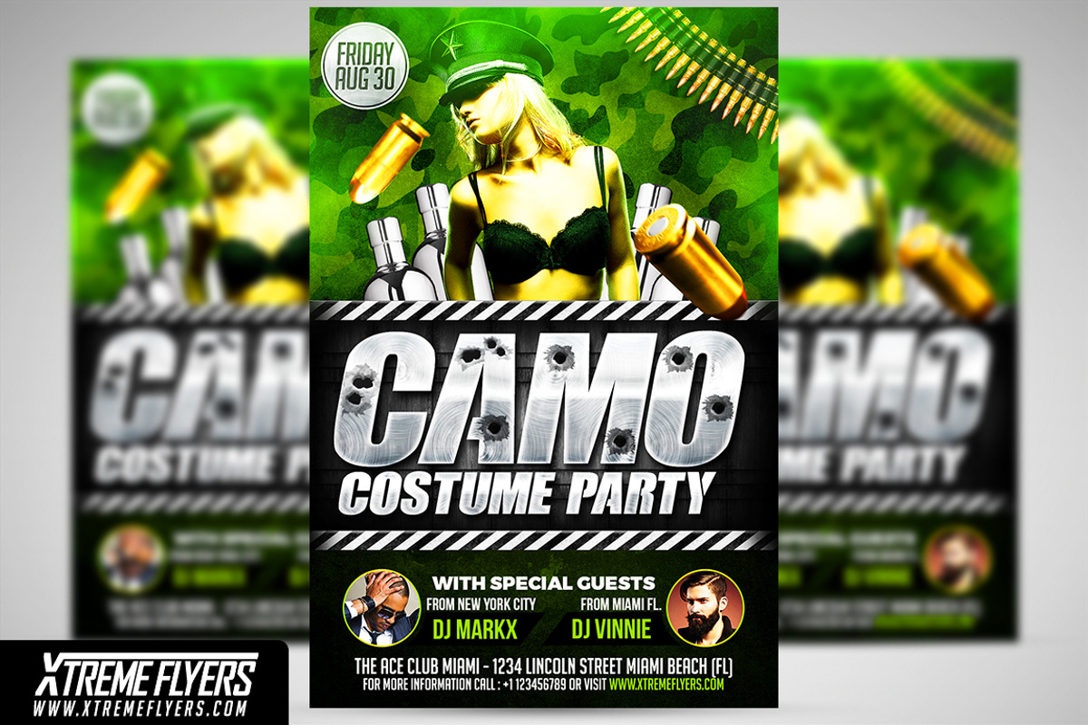 Camo Party Flyer Template, a Flyer Template by XtremeFlyers