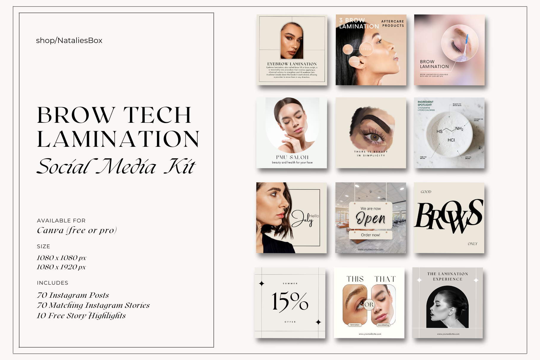 Brow Tech Lamination Canva Templates, a Social Media Template by ...
